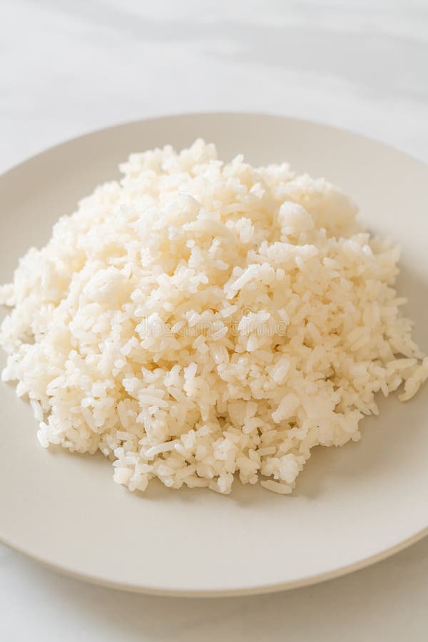Cooked rice on plate stock image. Image of restaurant - 194100833