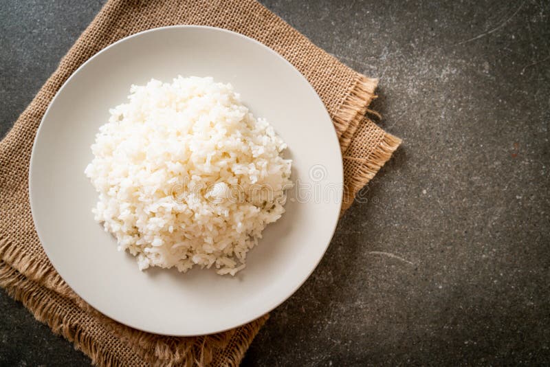 Cooked rice on plate stock image. Image of meal, organic - 197742663