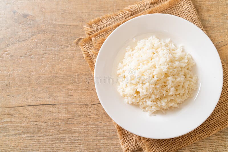 Cooked rice on plate stock photo. Image of full, eating - 202619430