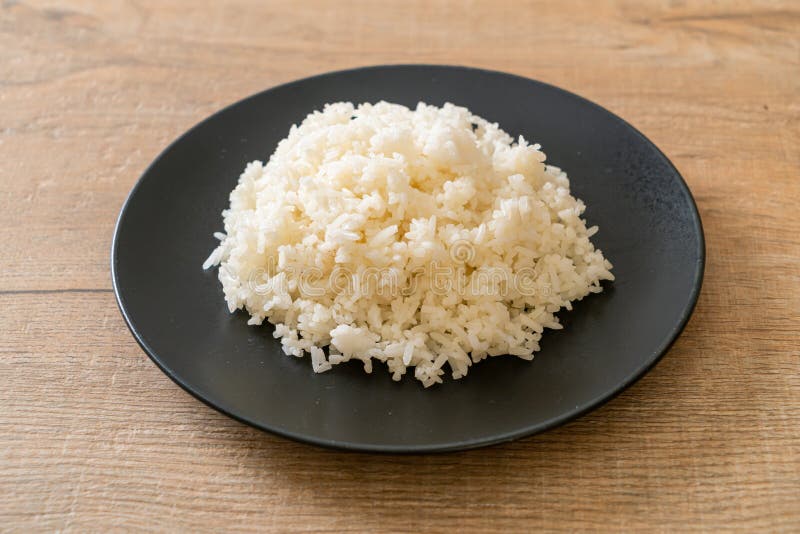 Cooked rice on plate stock image. Image of diet, healthy - 215412949