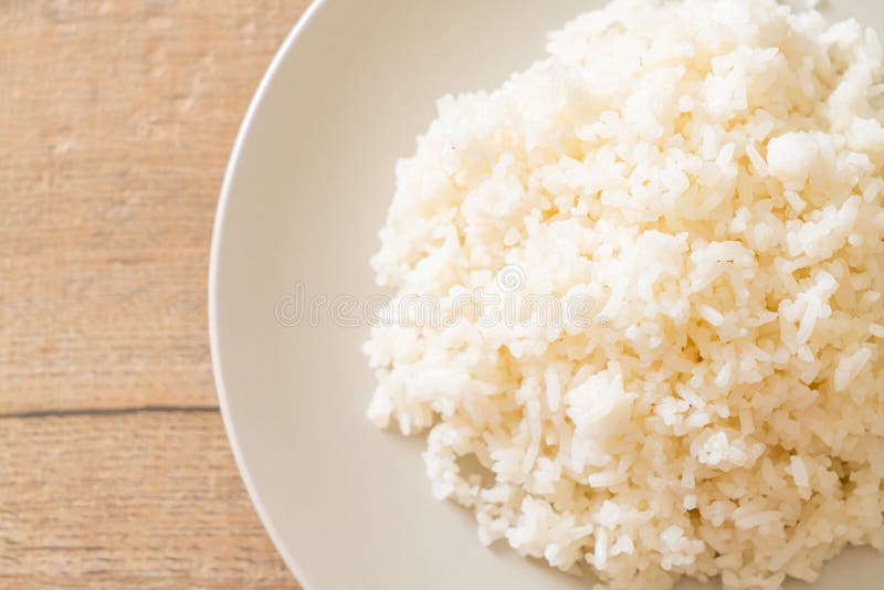 Cooked rice on plate stock image. Image of healthy, food - 220123445