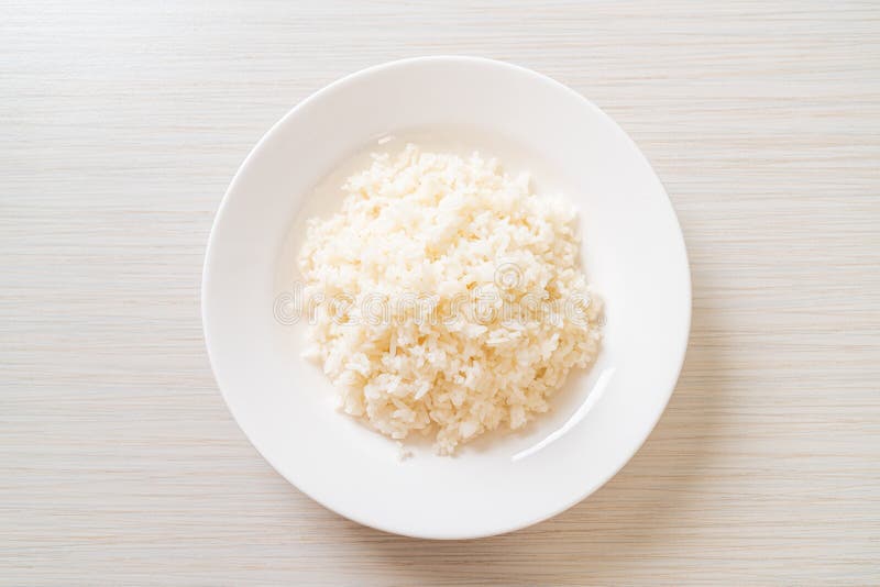 Cooked rice on plate stock image. Image of meal, dinner - 223776059