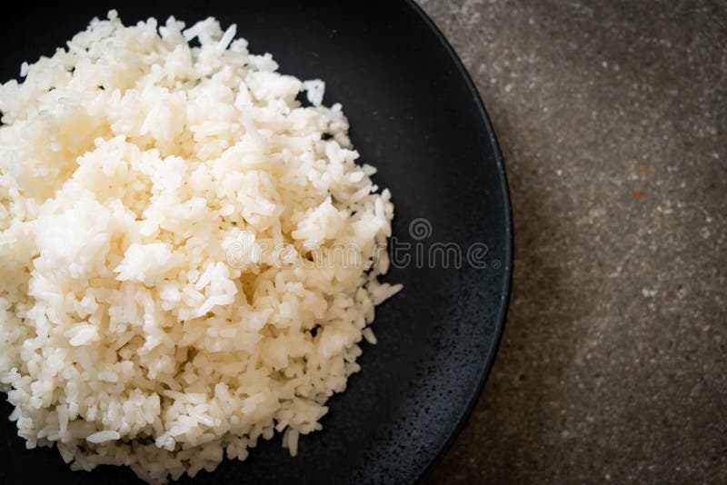 Cooked rice on plate stock photo. Image of asian, full - 254746222