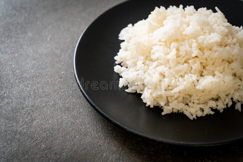 Cooked rice on plate stock photo. Image of lunch, healthy - 270327246