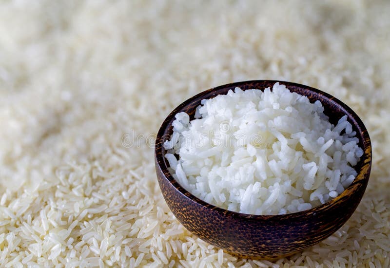Cooked Rice and Rice Grain with Rice Stock Photo - Image of health ...