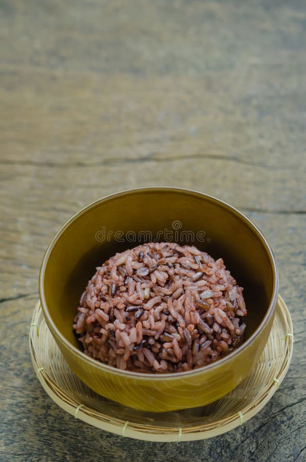 Cooked rice of Riceberry stock photo. Image of traditional - 56172584