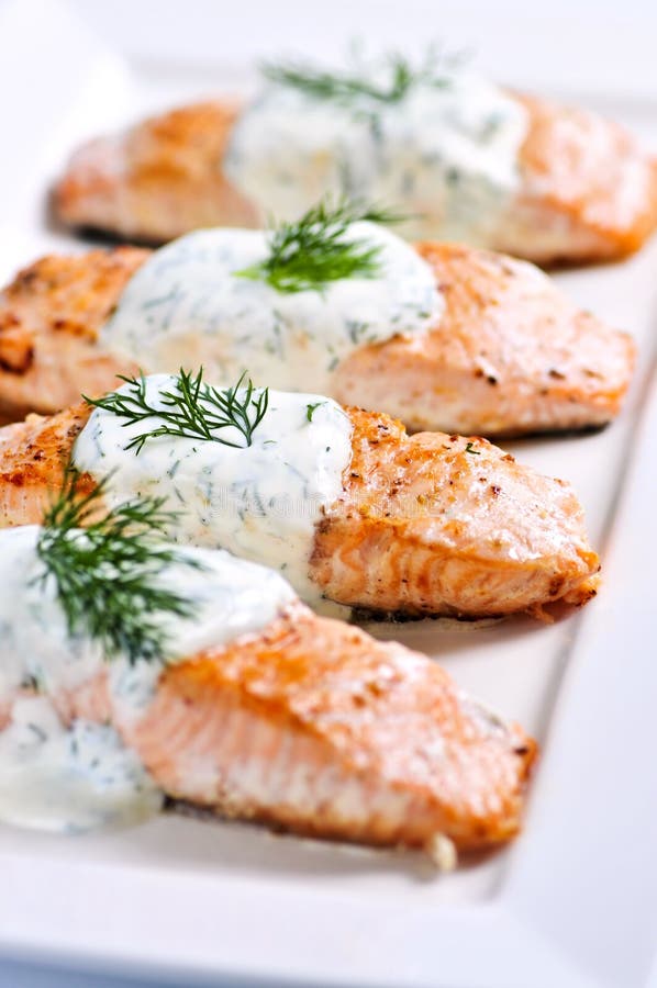 Cooked salmon stock image. Image of nutritious, plate - 6514957