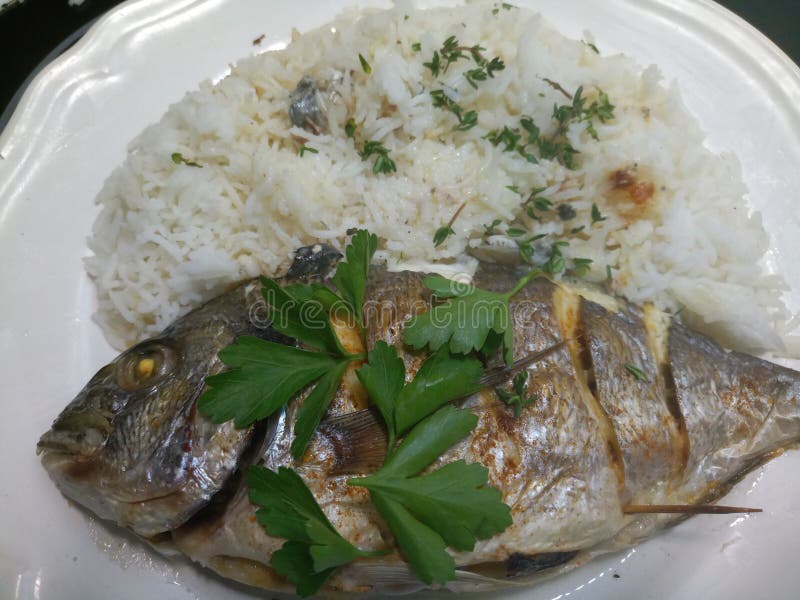 Cooked and Seasoned Sea Bream Stock Photo - Image of seasoned, bream ...