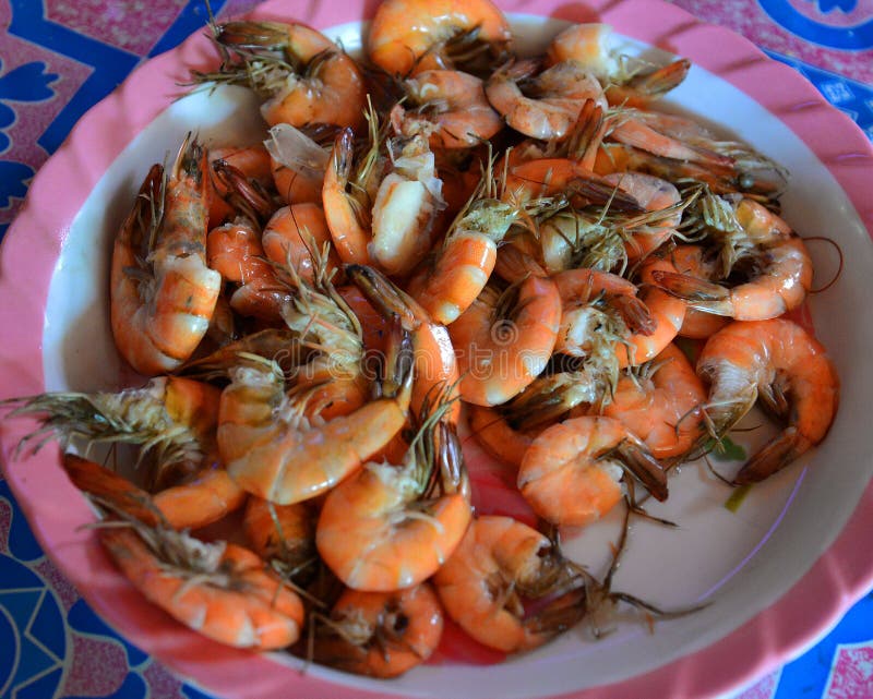 Cooked shrimp stock photo. Image of calorie, utensils - 56468506