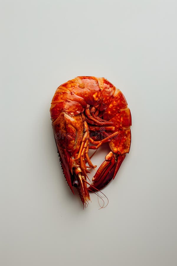 Cooked Shrimp on White Background Generated Using AI. Stock ...