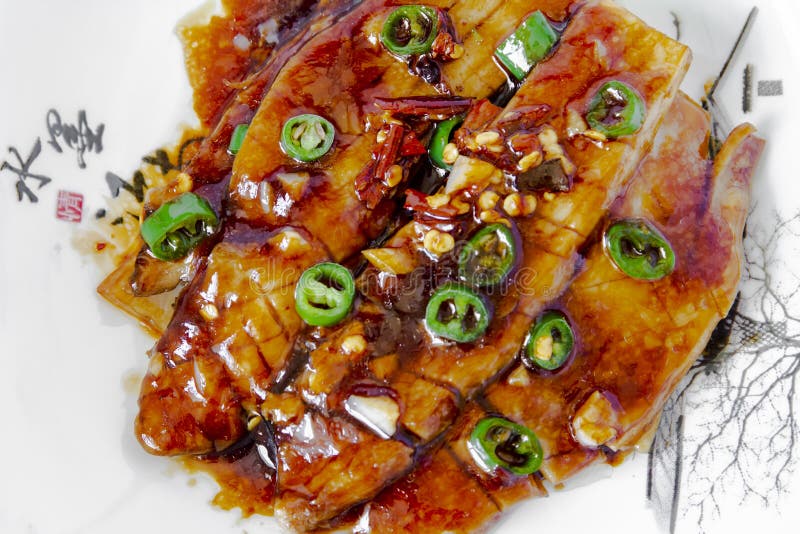 Cooked Squid Fish with Sauce Close Up Stock Image - Image of food ...