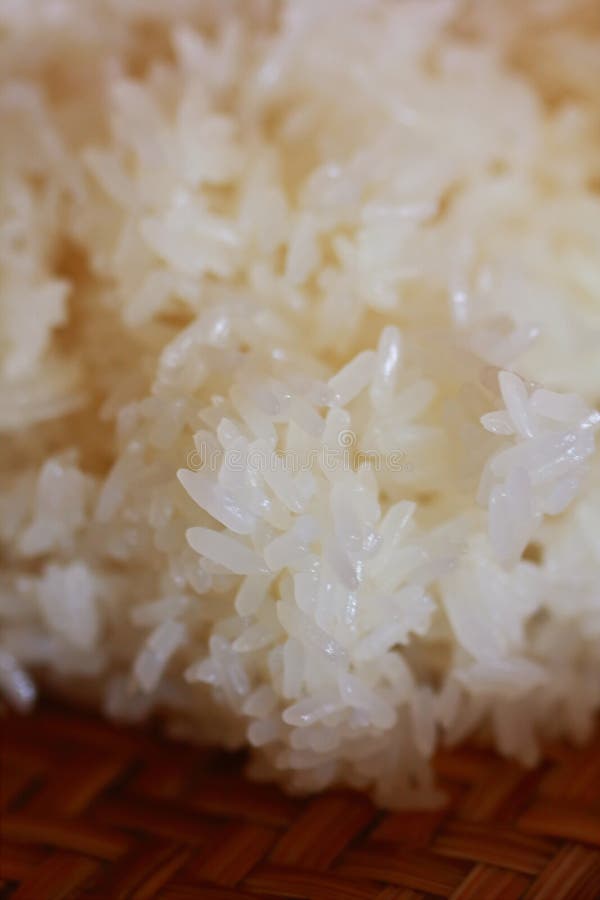 Cooked Sticky Rice Food in Thai Style Stock Image - Image of white ...