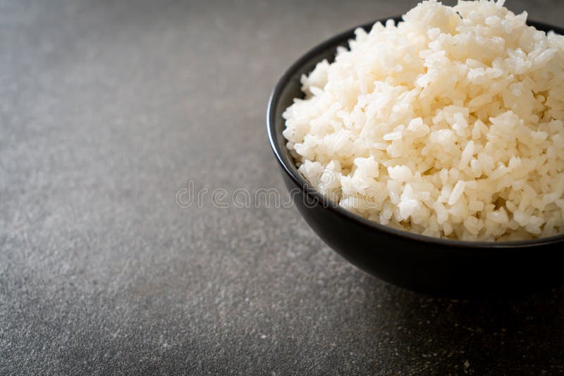 Cooked white rice bowl stock photo. Image of food, culture - 218514344