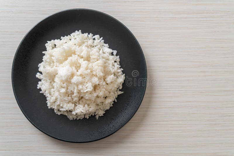 Cooked rice on plate stock image. Image of rice, asian - 196191583