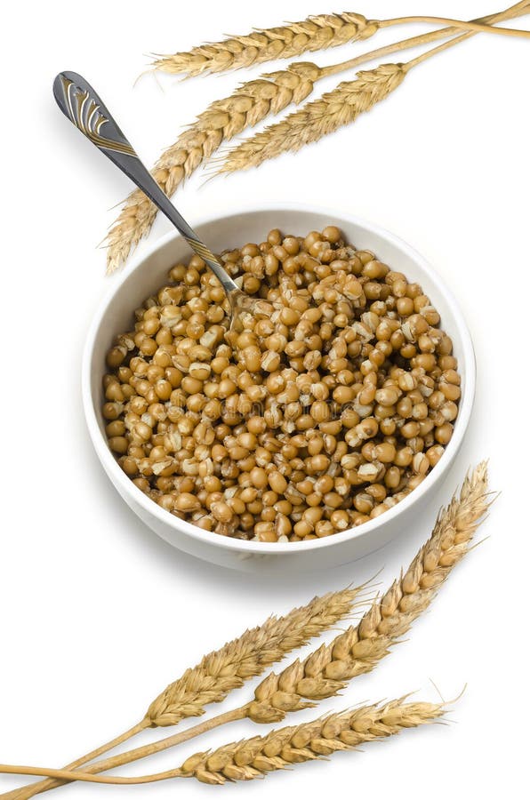 Pre-cooked wheat grains stock photo. Image of texture - 21866182