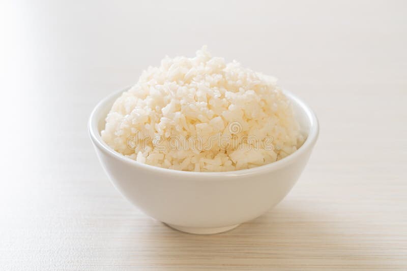 Cooked white rice bowl stock image. Image of dinner - 193173187