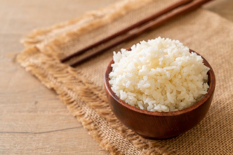 Cooked white rice bowl stock photo. Image of eating - 193173388
