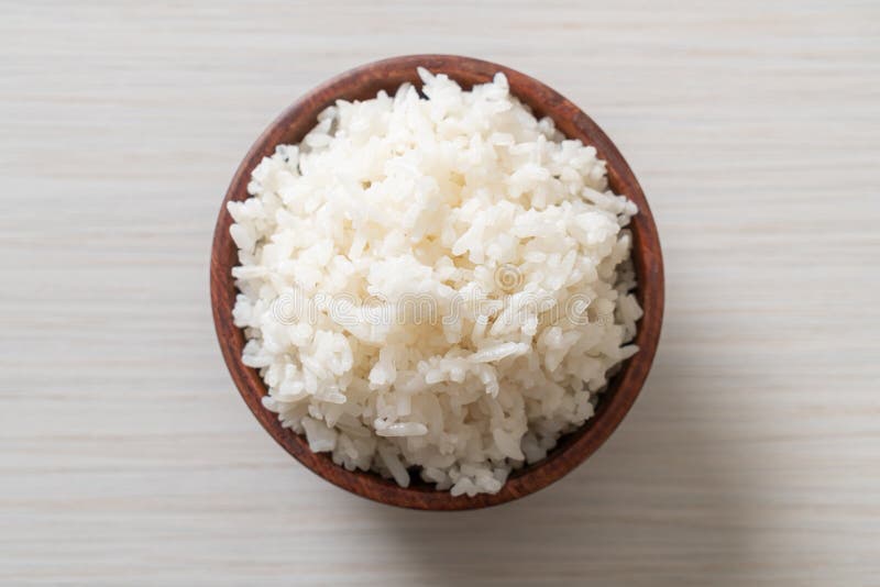 Cooked white rice bowl stock image. Image of health - 193521037