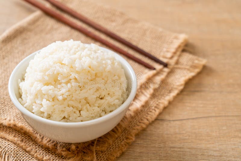 Cooked white rice bowl stock image. Image of cereal - 212957929
