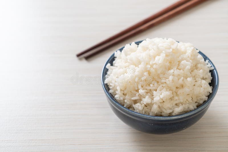 Cooked white rice bowl stock image. Image of healthy - 193524167