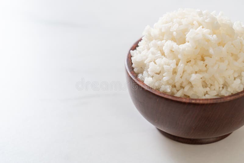 Cooked white rice bowl stock photo. Image of lunch, asian - 195773304