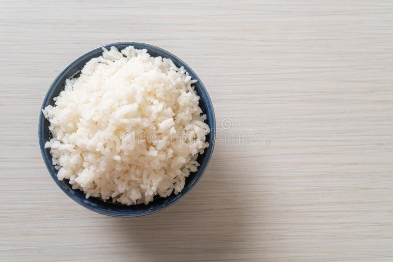 Cooked white rice bowl stock image. Image of grain, boiled - 197742645