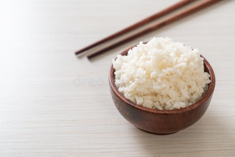 Cooked white rice bowl stock photo. Image of meal, dinner - 204767512