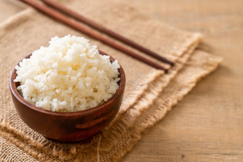 Cooked white rice bowl stock photo. Image of japanese - 201762448