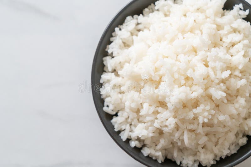Cooked white rice bowl stock image. Image of cuisine - 203277243