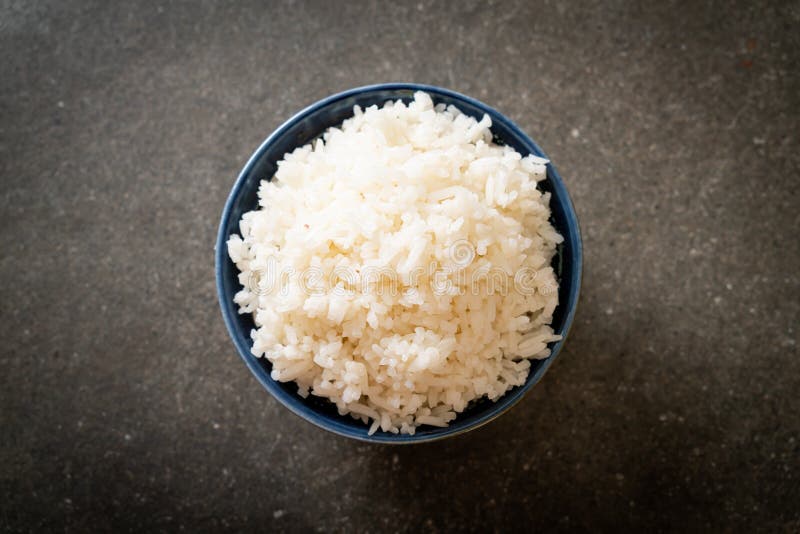 Cooked white rice bowl stock photo. Image of full, grain - 203902526