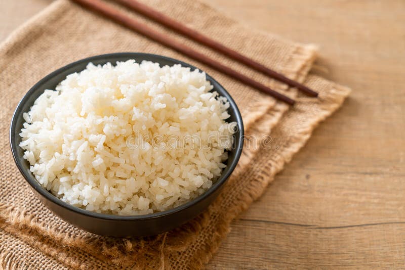 Cooked white rice bowl stock photo. Image of boiled - 208114454