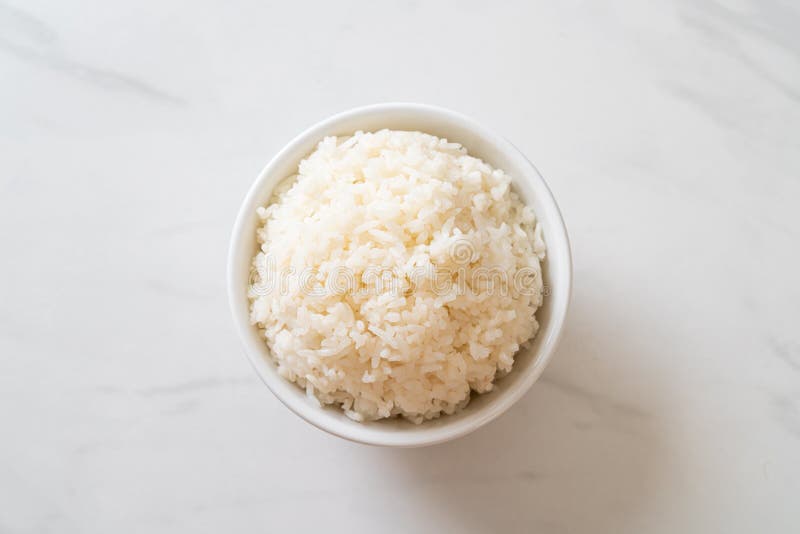 Cooked white rice bowl stock image. Image of cooking - 210554181