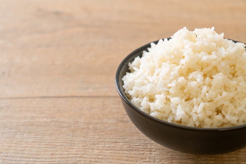 Cooked white rice bowl stock photo. Image of dish, grain - 224388134
