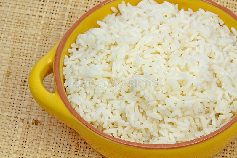 Cooked white rice dish stock image. Image of starch - 207463071