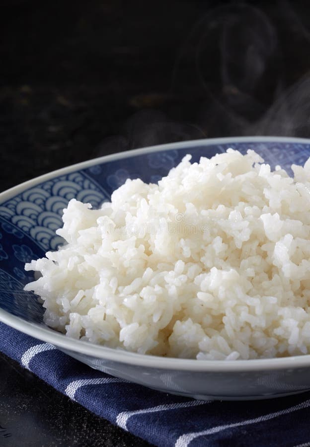 Cooked White Rice, in a Large Bowl Stock Photo - Image of cooked, color ...
