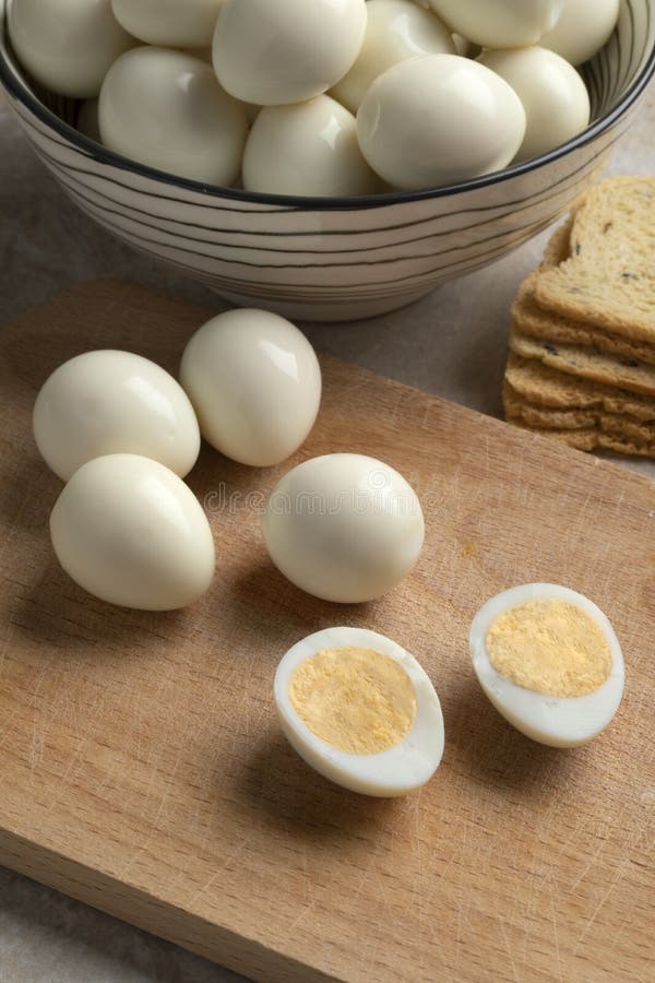 Cooked Whole and Sliced Quail Eggs Close Up Stock Image - Image of ...