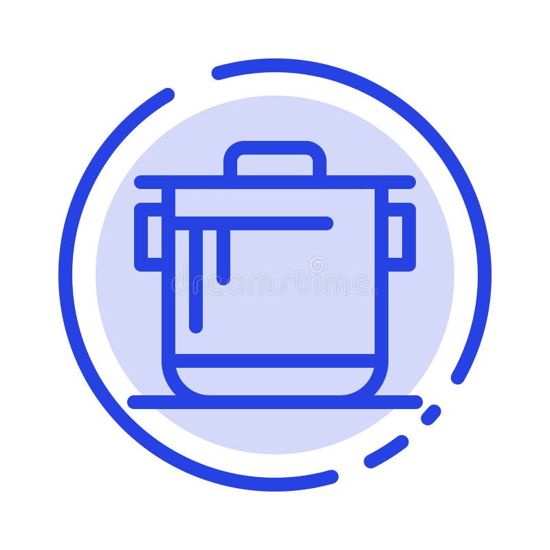 Cooker, Kitchen, Rice, Cook Blue Dotted Line Line Icon Stock Vector ...