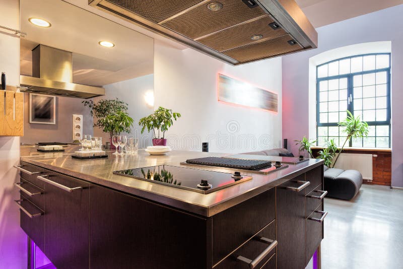 Cooker in modern kitchen stock image. Image of architecture - 31873669