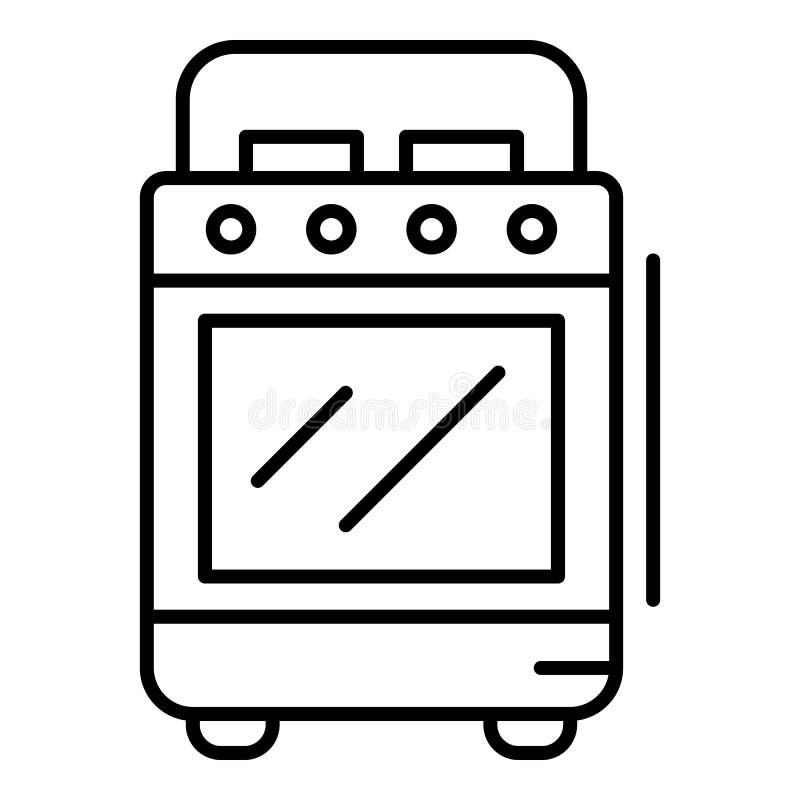 Electric Stove Thin Line Icon. Cooker Vector Illustration Isolated On ...