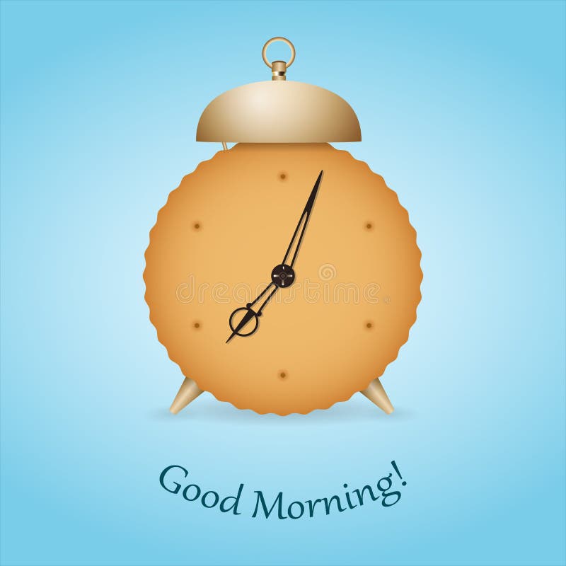 Cookie Alarm Clock. Good Morning Stock Vector - Illustration of space ...