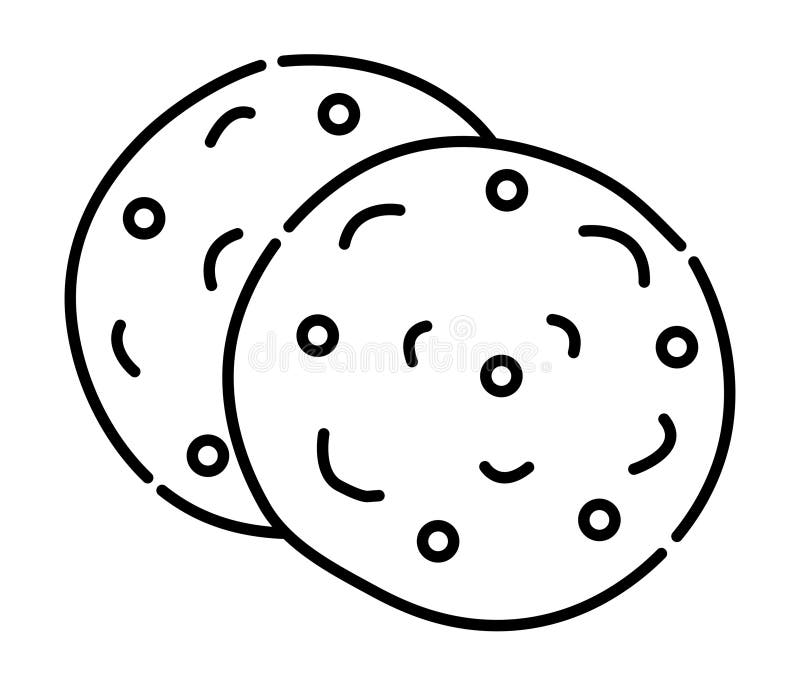 Cookie Black Line Illustration Stock Vector - Illustration of black ...