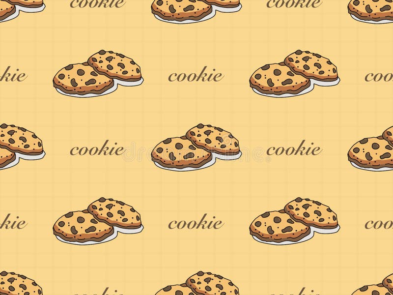 Cookie Seamless Pattern on Yellow Background Stock Illustration ...