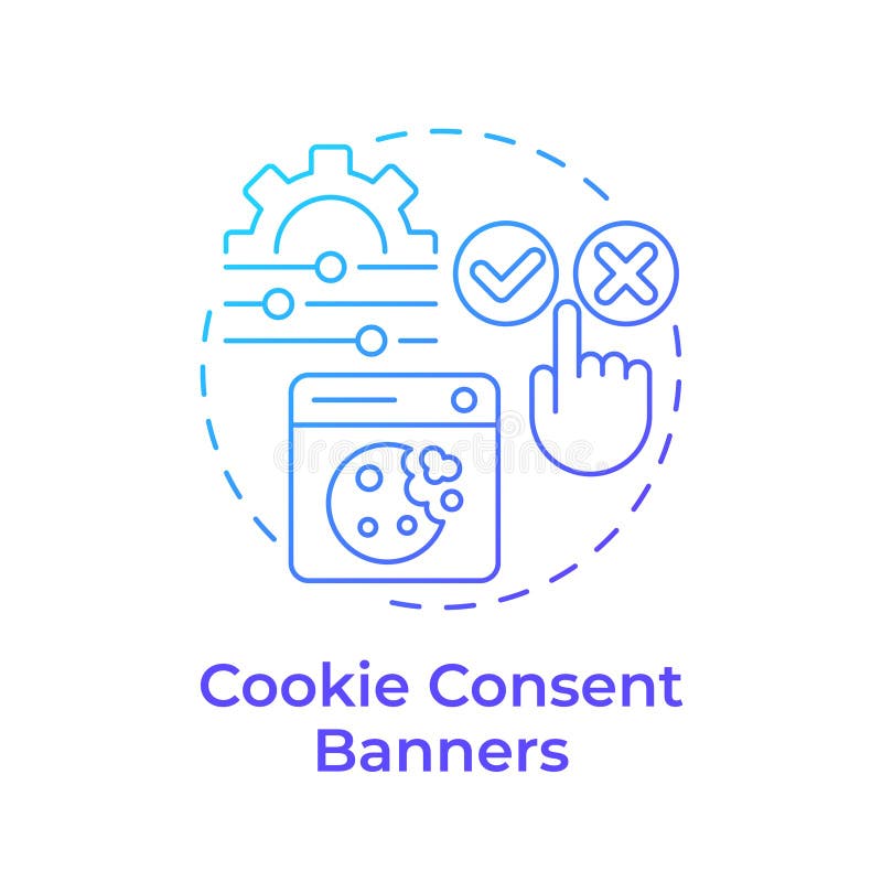 Cookie Consent Banners Blue Gradient Concept Icon Stock Illustration ...
