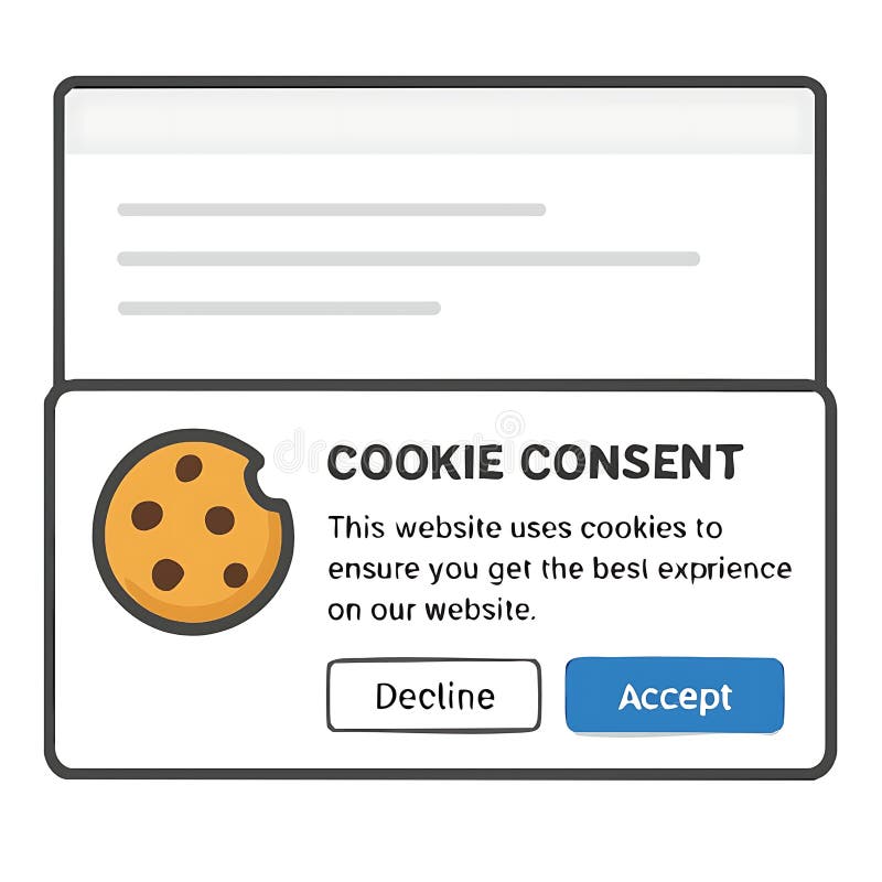 Cookie Consent Notice Displayed at Bottom of Webpage Stock Illustration - Illustration of ...