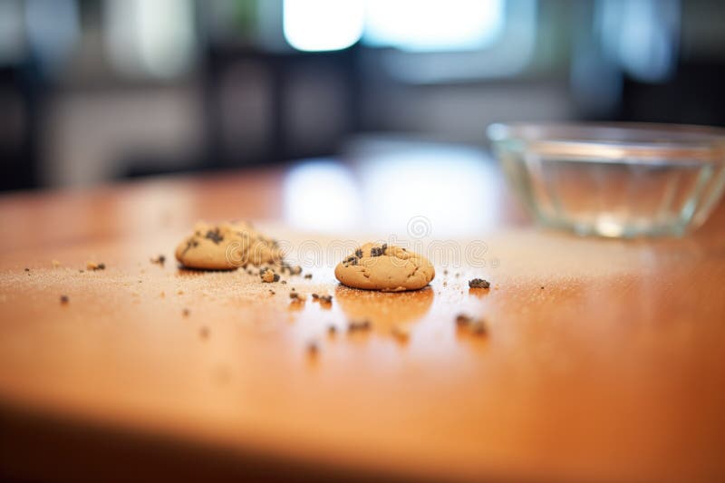 Cookie Crumbs on a Plain Table Stock Photo - Image of snack, cookies ...