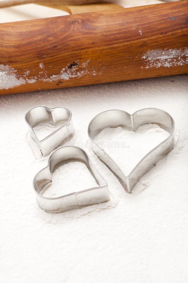 Cookie Cutter and a Rolling Pin Stock Image - Image of preparation ...