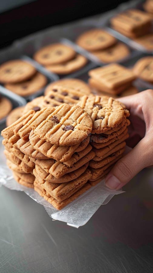 Cookie Display Sweet Cookies Neatly Packed in a Plastic Packet Stock ...