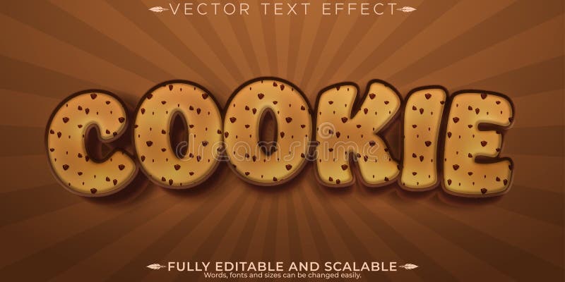 Cookie Editable Text Effect, Bakery and Biscuit Text Style Stock Vector - Illustration of bold ...