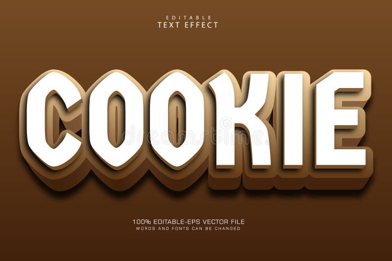 Cookie Editable Text Effect 3 Dimension Emboss Modern Style Stock ...