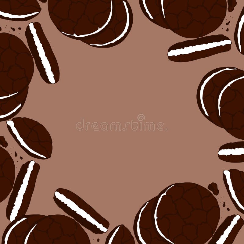 Cookie Frame, Poster with Mocha Mousse Color Background, Template ...